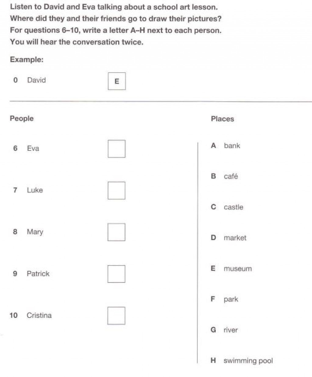 Part 2 - Bài test số 1-KET 6